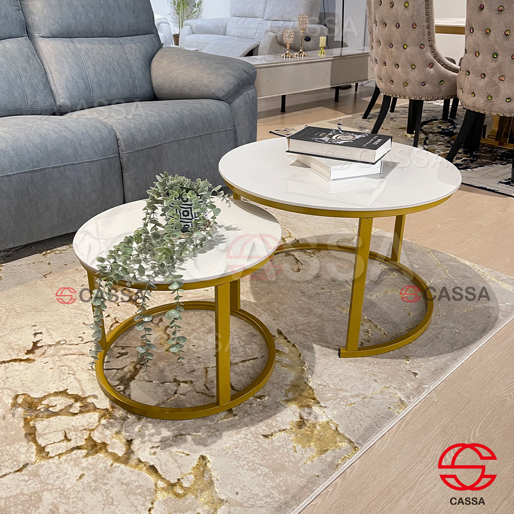Cassa Gloria Glass Top Round Coffee Table 50cm / 80cm Diameter with ...