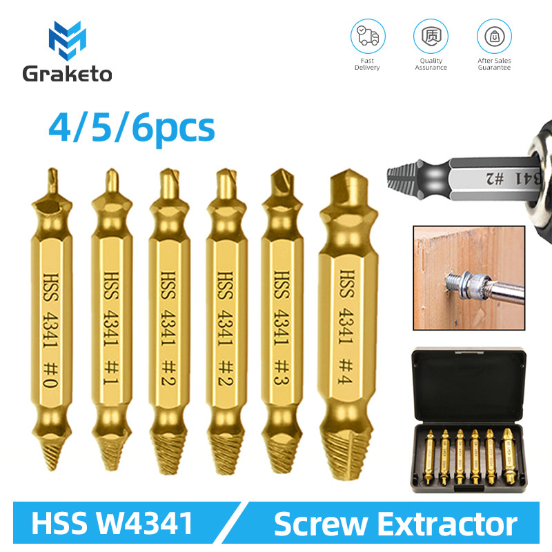 4/5/6pcs Setting Damaged Screw Extractor Center Drill Bit Setting ...