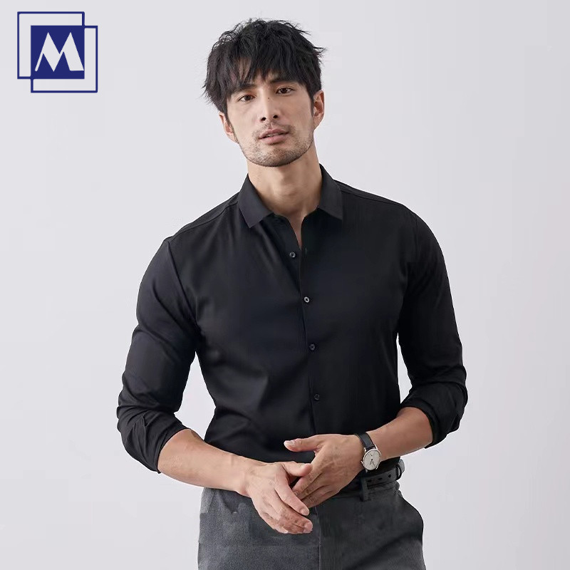 MIX Classic Korean Men's Plain Casual Fashion Long Sleeve Polo Shirt Men's Formal Offic | Shopee ...