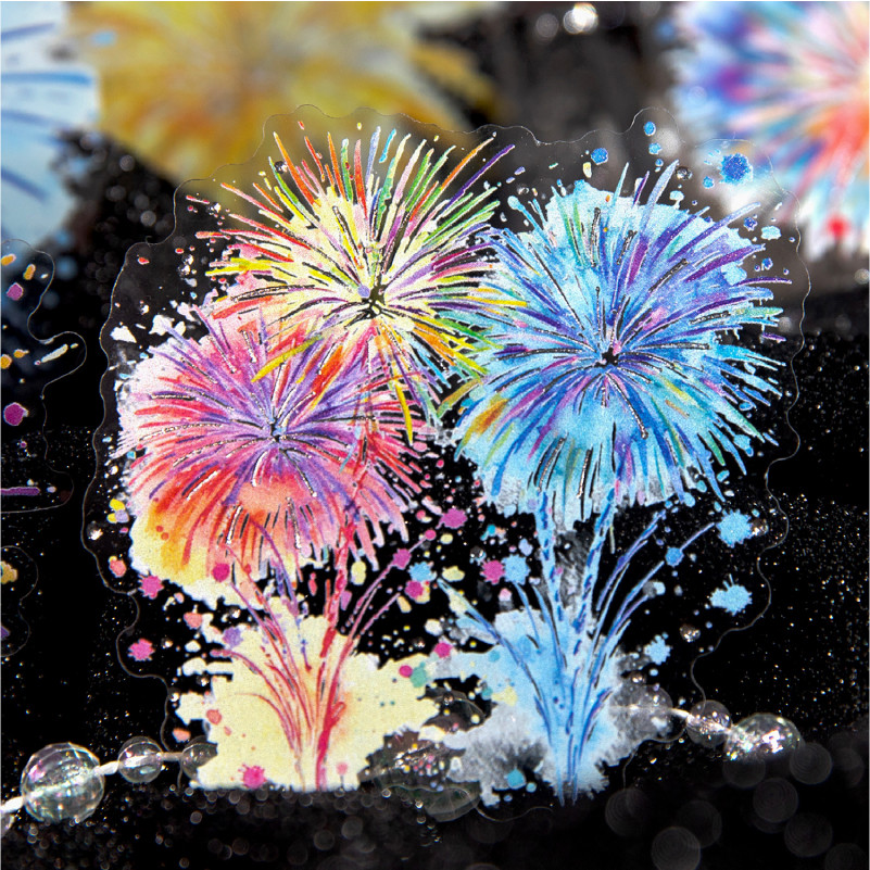 Mr. Paper 10 sheets/bag Waterproof PET sticker Colorful fireworks ...