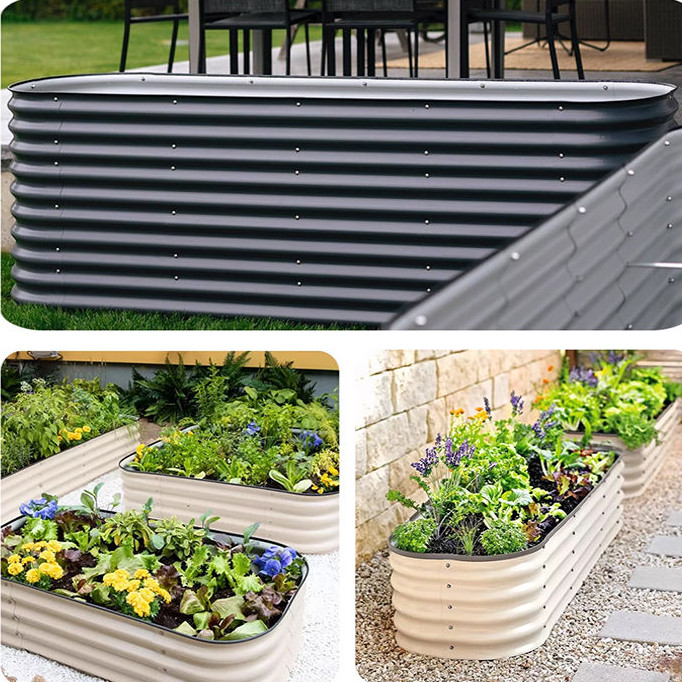 Terrace Flower Pot Flower Box Family Extra Large Vegetable Green Iron ...