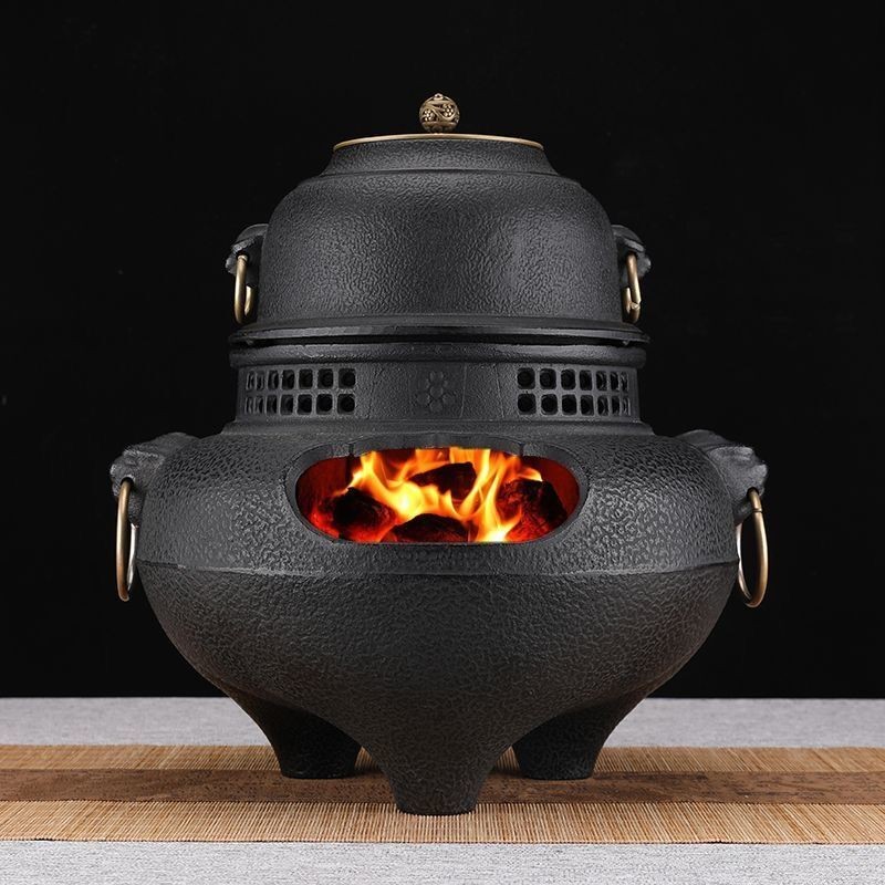 Cast Iron Charcoal Stove Ghost Face Stove Japanese Style Iron Kettle ...