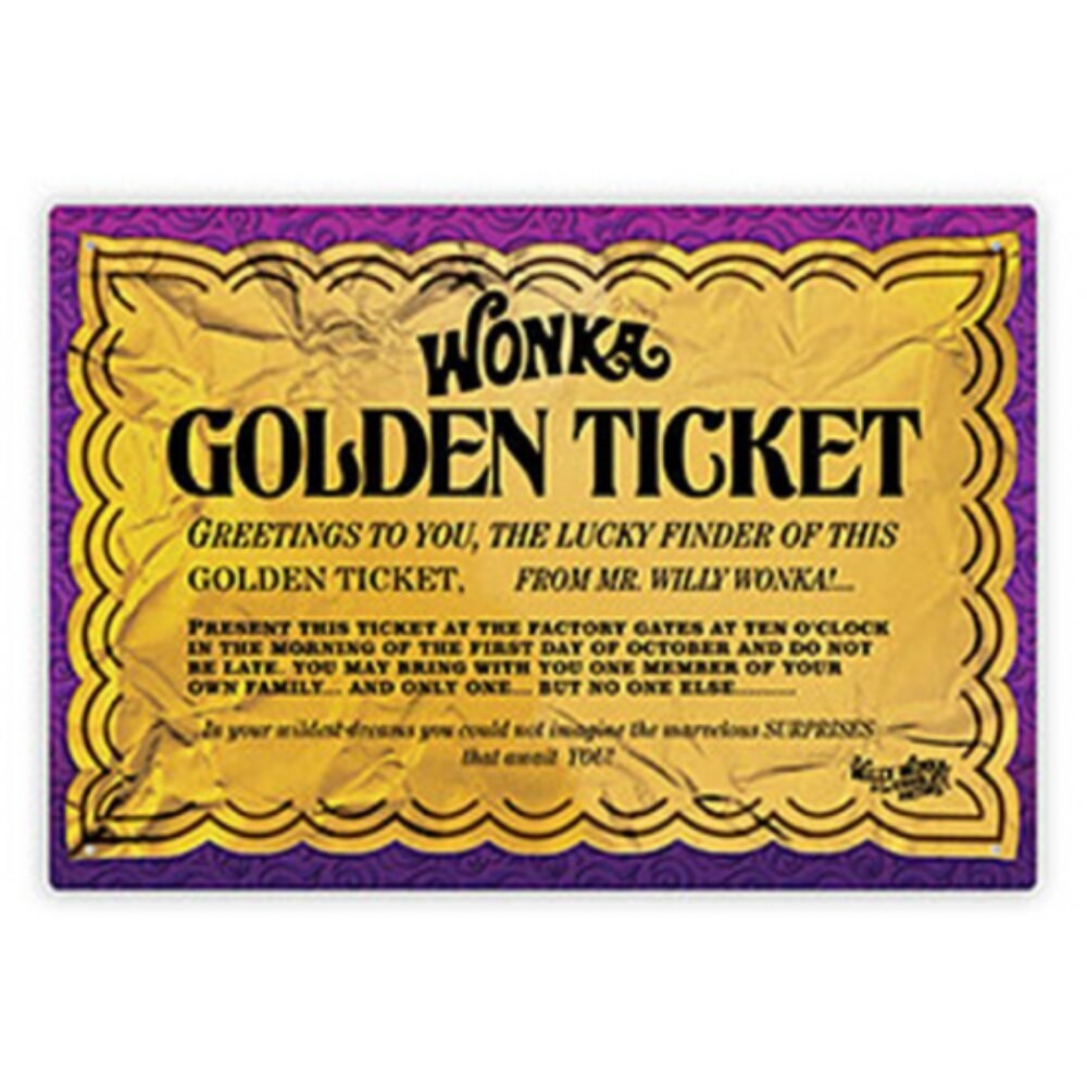 Willy Wonka Golden Ticket Charlie Chocolate Factory That Await You ...