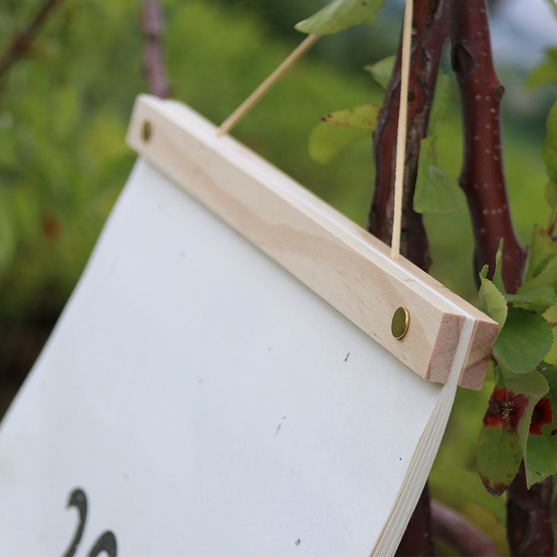 Solid Wood Wall Calendar Rod Screw Illustration Calendar Wall Scroll ...