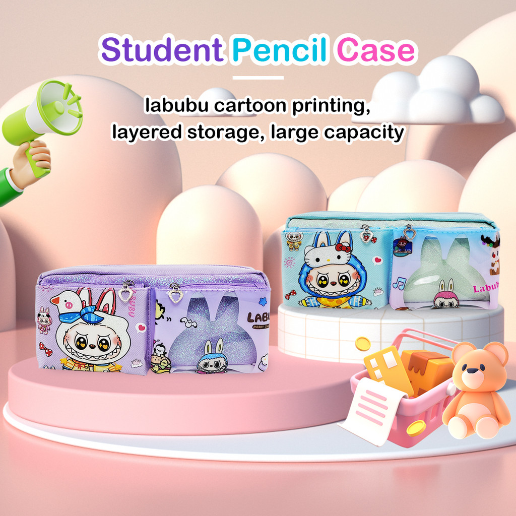 Labubu pencil case stationery box large capacity beauty student ...
