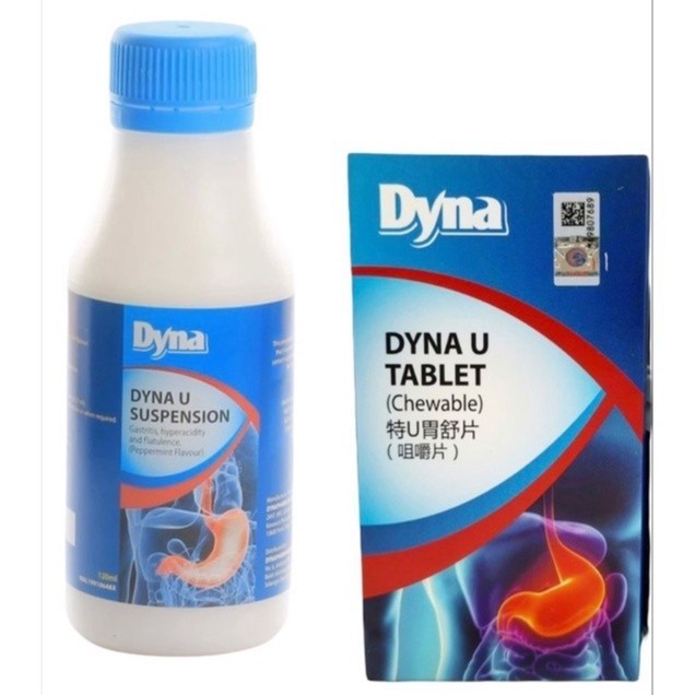 DYNA U GASTRIC SUSPENSION 120ML (EXP:12/2025) | TABLET CHEWBALE 20'S ...