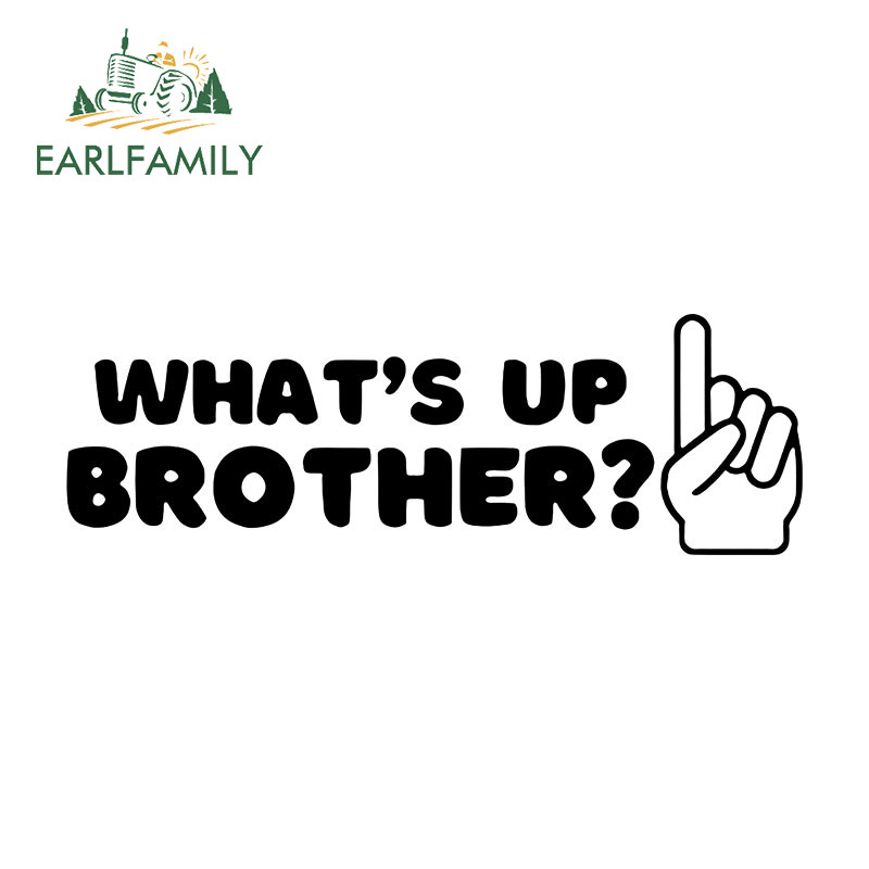 EARLFAMILY 13cm x 4.3cm What's Up Brother Cartoon Word Car Stickers ...