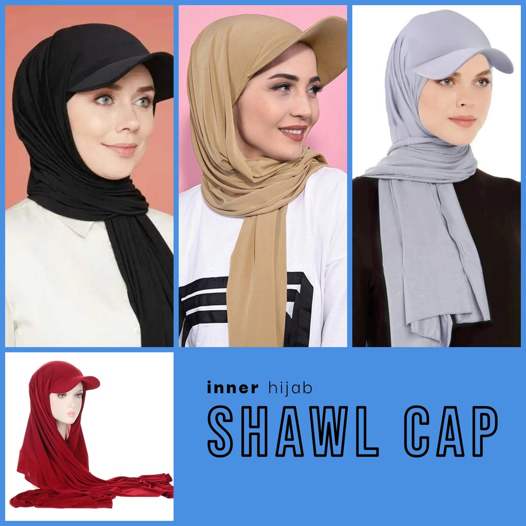 Local Stok | Inner Shawl Sports Cap Tudung Topi Hijab Bawal Instant Tudung Sukan | Shopee Malaysia