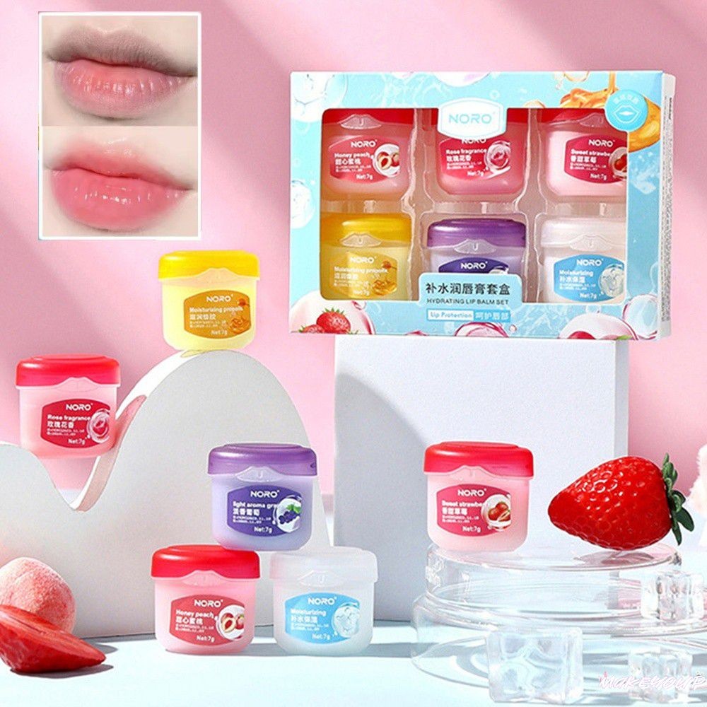 4/6/8Pcs Fruits Lip Balm Set Natural Anti-Cracked Vaseline Lip Care ...