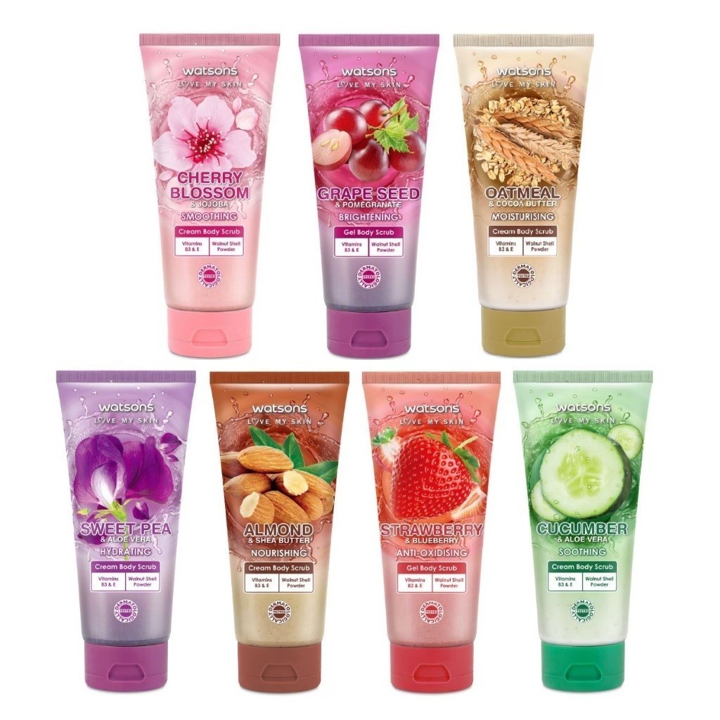 Watsons Watson Love My Skin Cream / Gel Body Scrub 200g | Shopee Malaysia