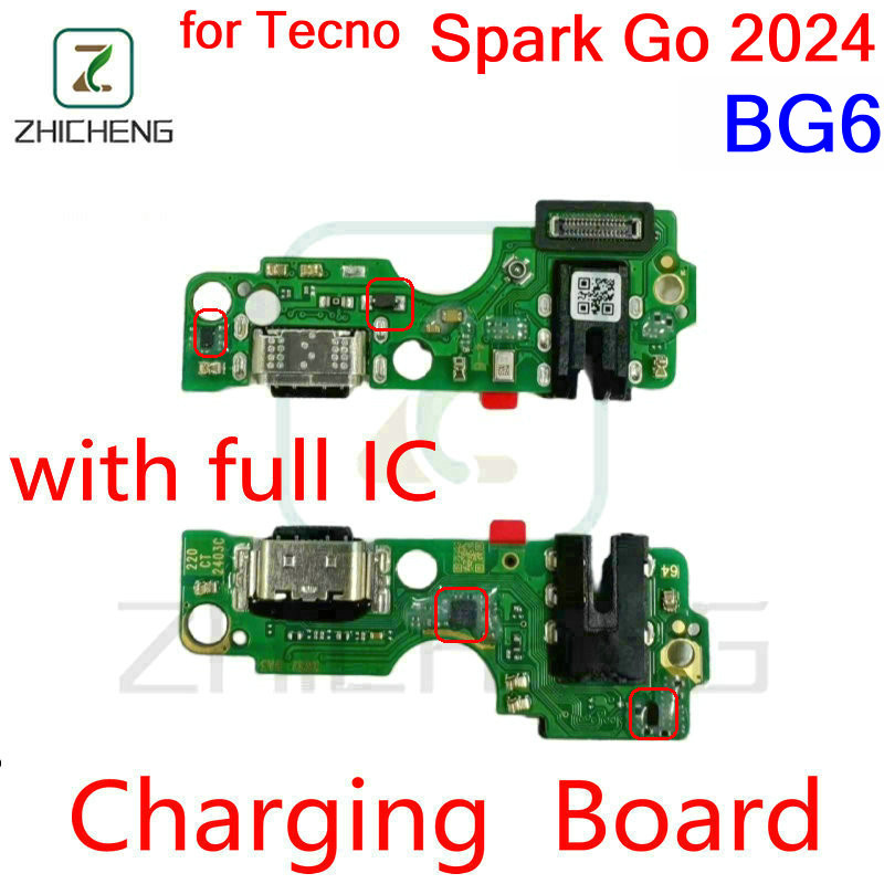 Fast Charge Charging Board For Tecno Spark Go 2024 Bg6 Usb Charging Port Board With Full Ic