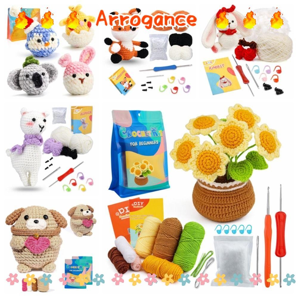 ARROGANCE Crochet Stuffed Animal Kit, with Video Tutorial Animal DIY ...