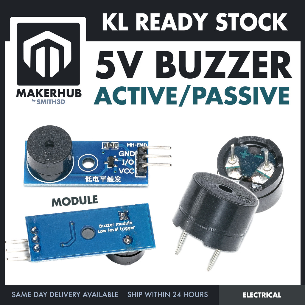 Buzzer Active Passive Buzzer 5V Electronic Sound Alarm Module Tone ...