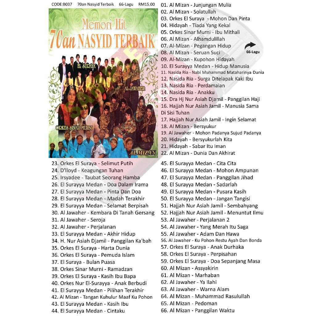 Pendrive USB Mp3 70an Nasyid Lama Terbaik Lagu Song Music B037 D1 ...