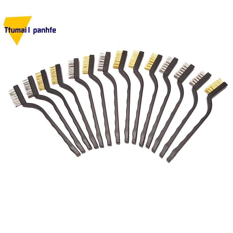 14 Pack Wire Brush Set for Cleaning Welding Slag and Rust Stainless ...