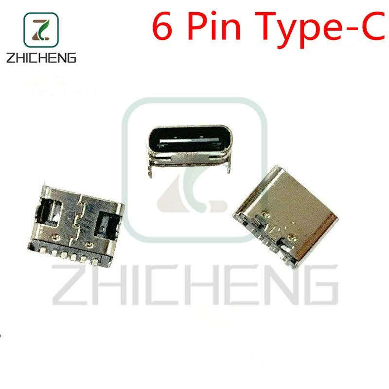 5-50pcs 6 Pin Type-C USB Charging Dock Charger Port Jack Socket ...