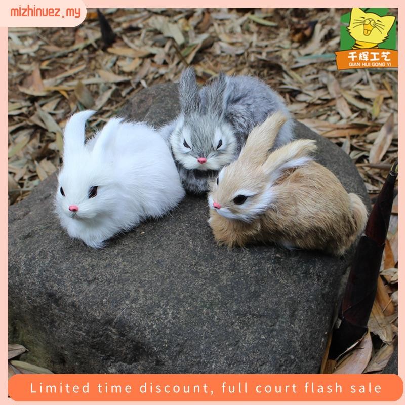 Cy 15cm Mini Realistic Simulation Rabbit Plush Toy Animal Bunny Model ...
