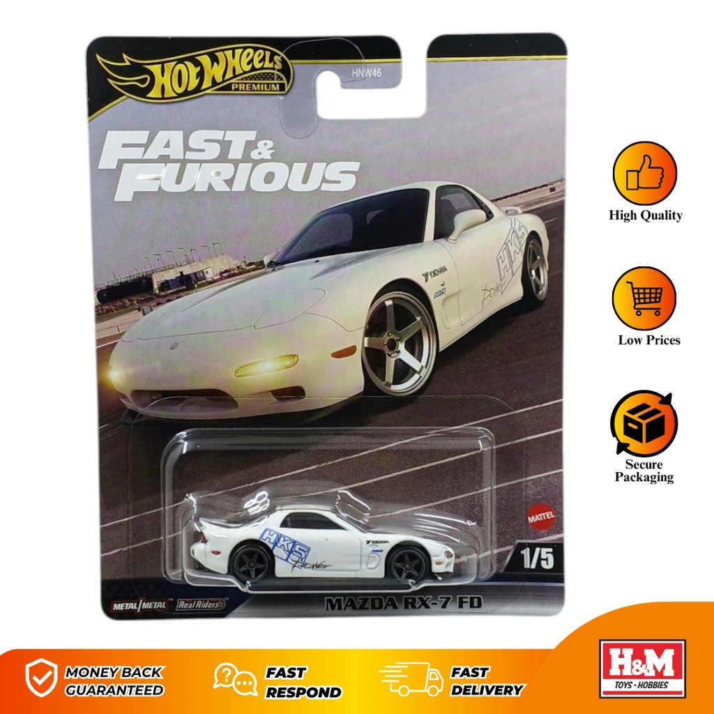 Hot Wheels Premium Fast & Furious Mazda RX-7 RX7 FD White HKS - HNW46-K ...