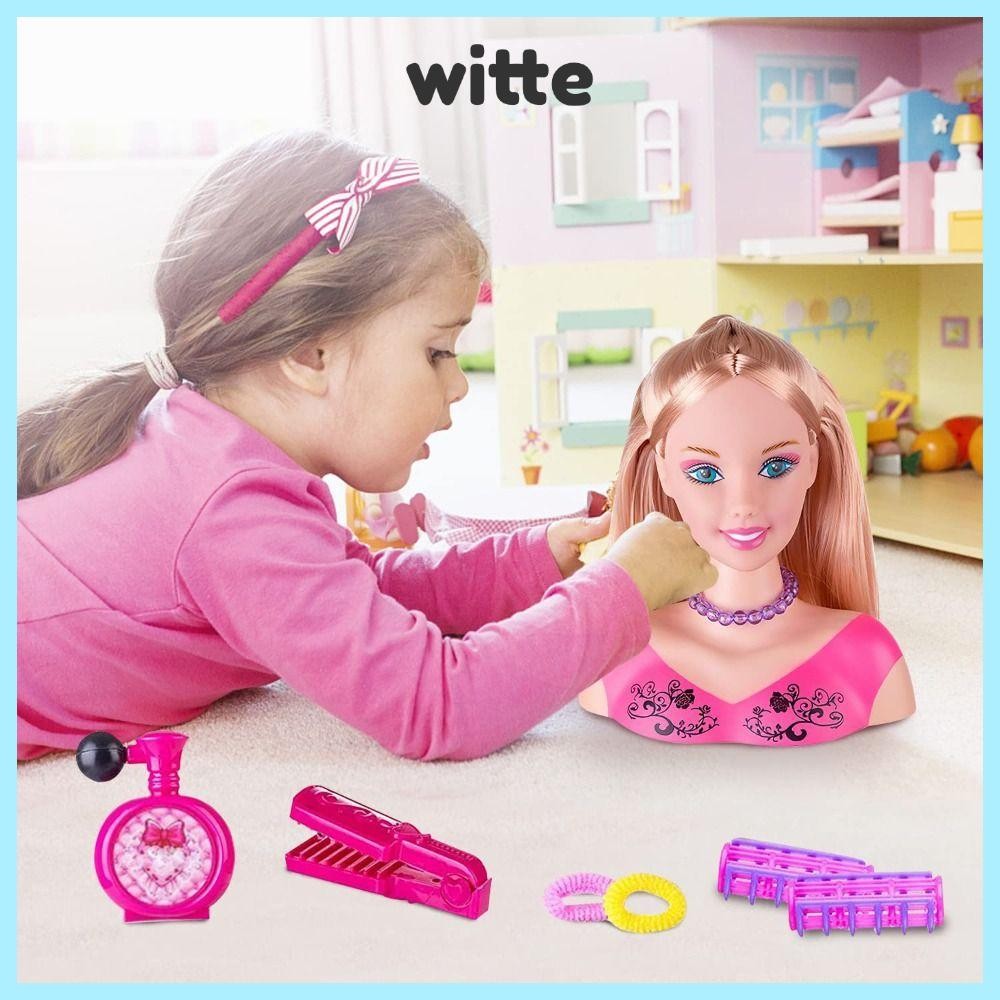 WITTE Half Body Makeup Hairstyle Doll, Makeup Set PVC Styling Head Doll ...