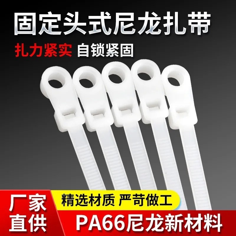 Fixed Head Nylon Cable Ties Fixed Head Screw Hole Nylon Cable Ties Hole ...
