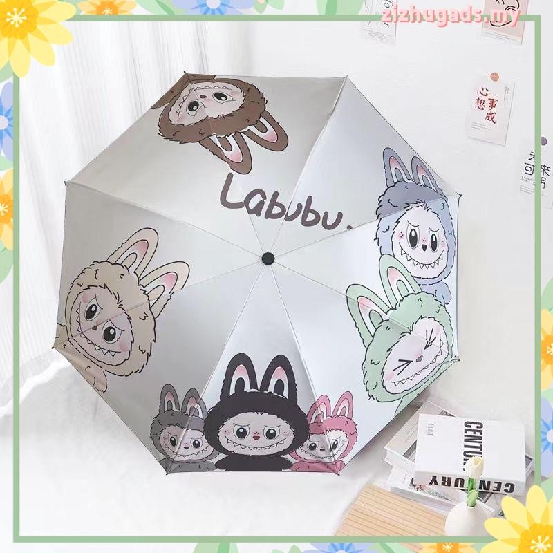 student umbrella Three fold automatic umbrella Cartoon Bubble Mart ...