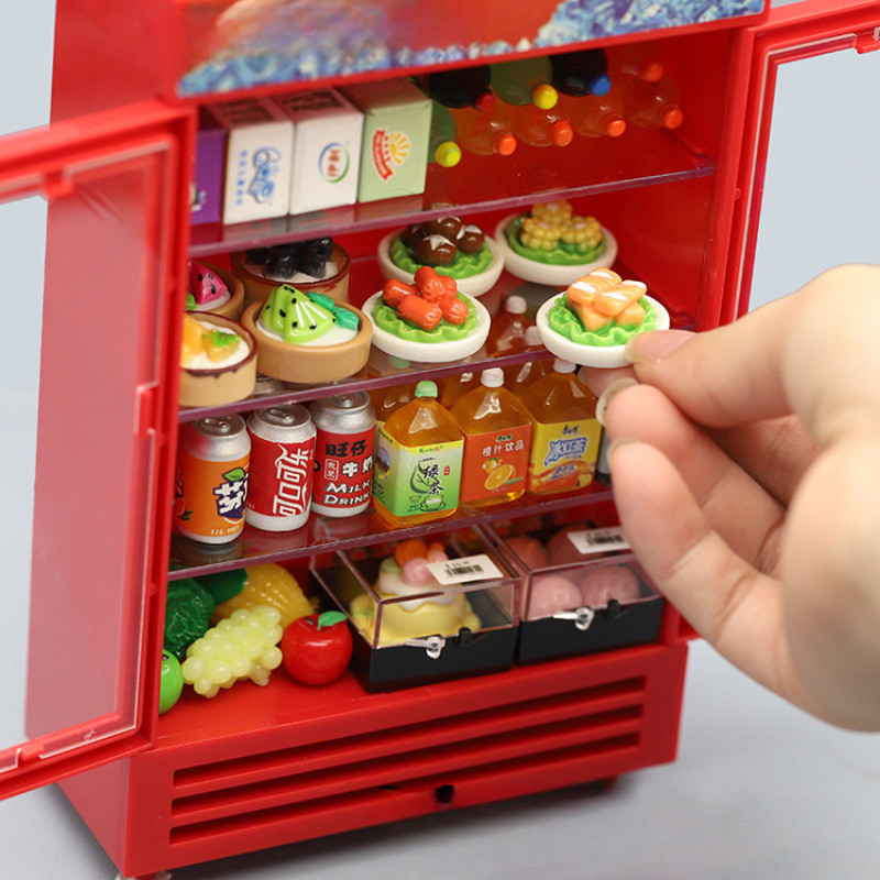 [LightOverflow] 1 Piece Freezer Pretend Play Toy 1:12 Doll House Mini ...