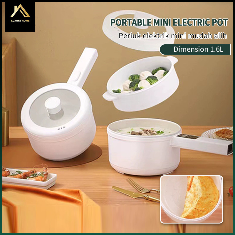 Electric Non Stick Ceramic Pot 1.6L Long Handle Periuk Electrik Mini ...
