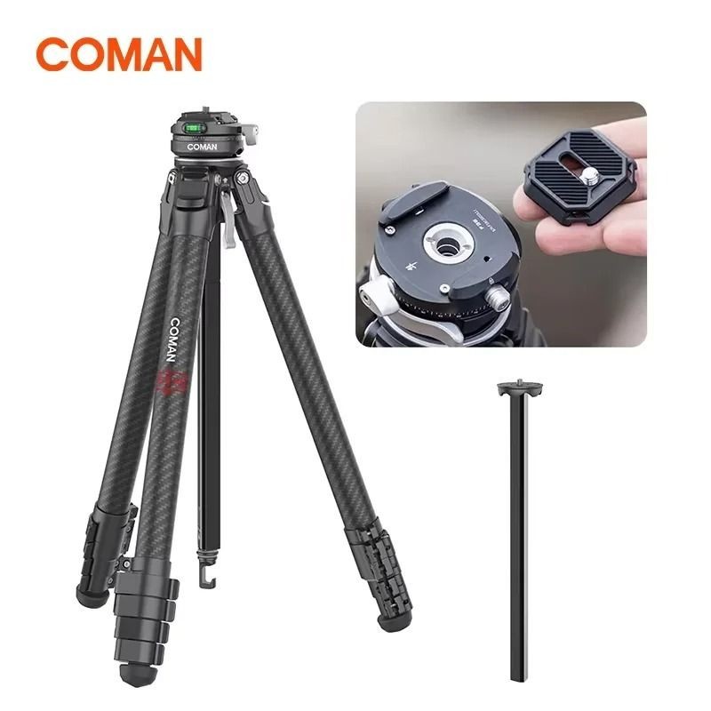 Coman Zero F38 Travel Carbon Fiber Tripod with Arca Ball Head & DJI ...