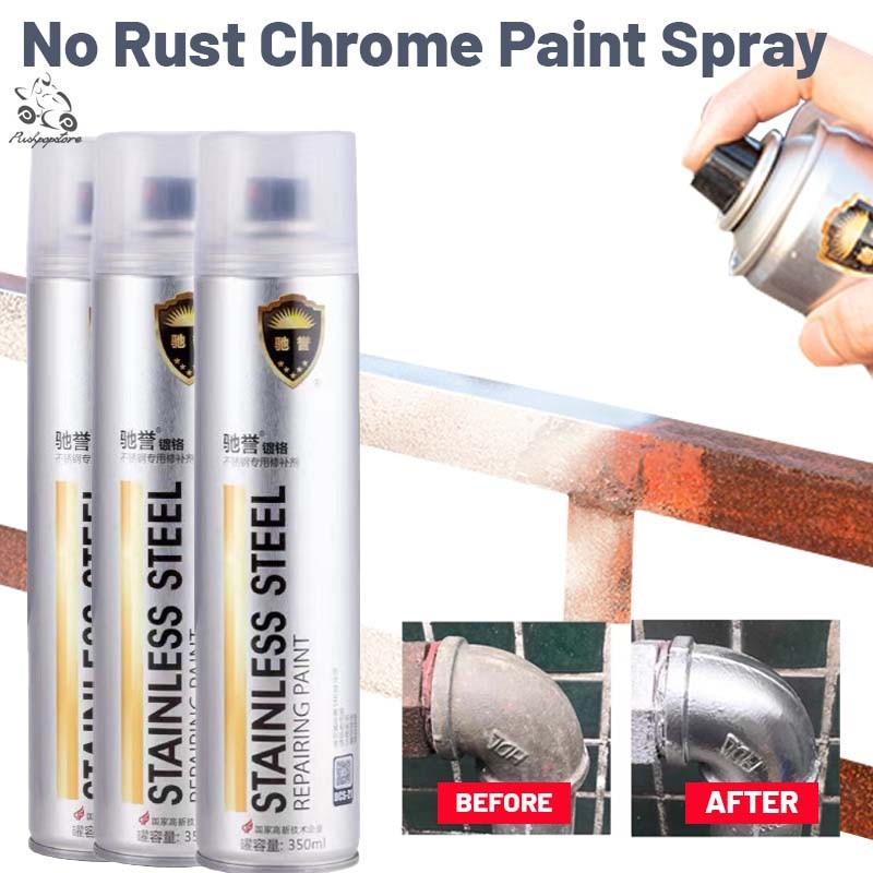 No Rust Chrome paint spray Plated Steel Wheel Spray Color 350mL Car ...