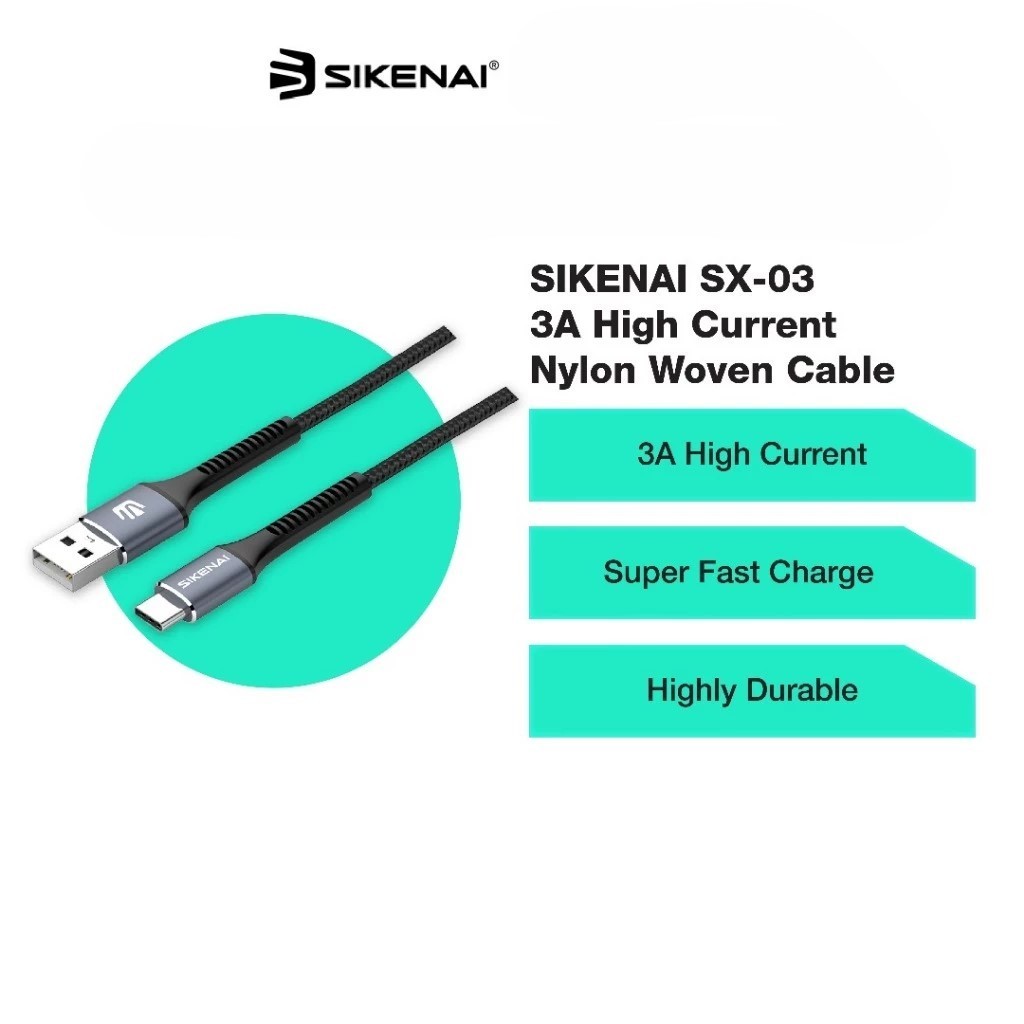 SIKENAI SX-03 Metal Braided 3A High Current Fast Charge Safety ...