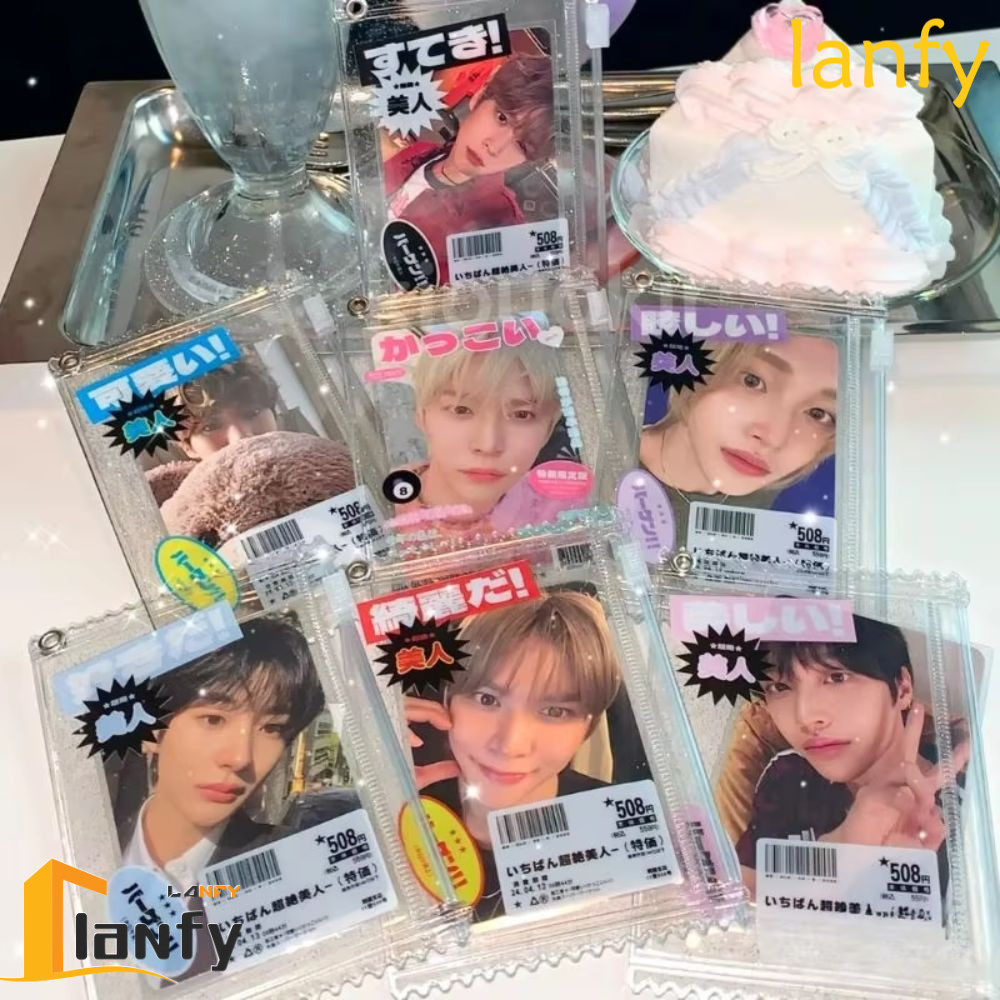 LANFY Transparent Shiny Candy Bag, INS PVC Candy Bag Card Sleeves ...