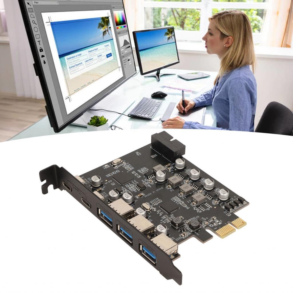 Maib Motherboard Riser Card 19Pin Interface PCIE To USB Expansion for ...