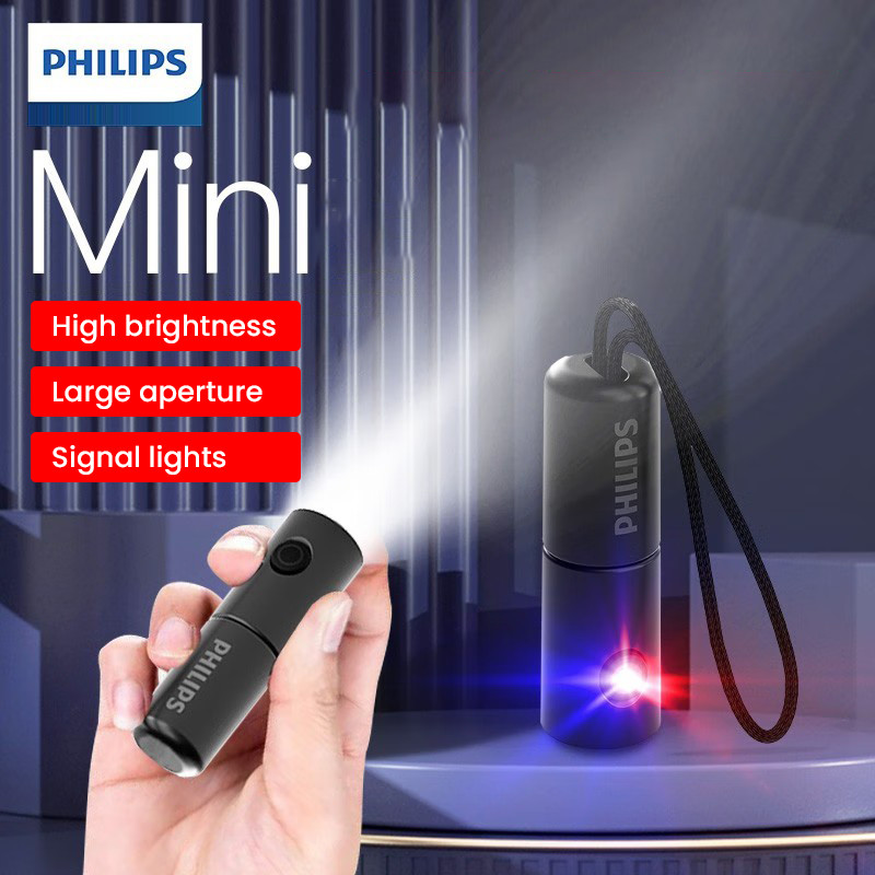 Philips EDC Flashlight SFL1126 LED Light 7 Signal Modes USB Charging ...