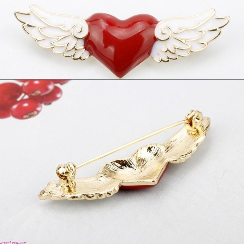 sweety Angel Wings Heart Hard Enamel Pins Brooches Backpack Collar ...