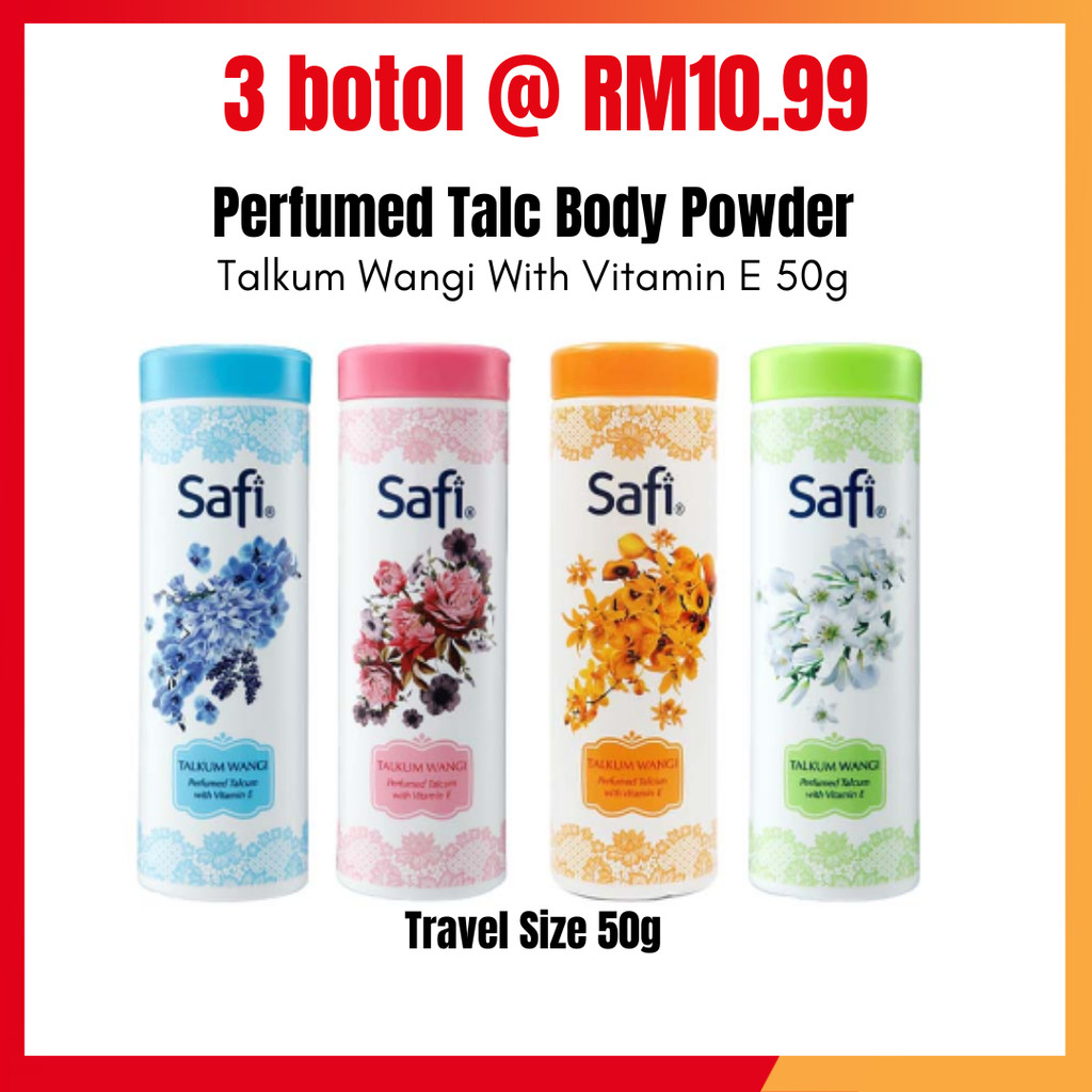 BUY 3 FOR RM10.99 Safi Perfume Talcum / Bedak Wangi Safi 50g | Shopee ...