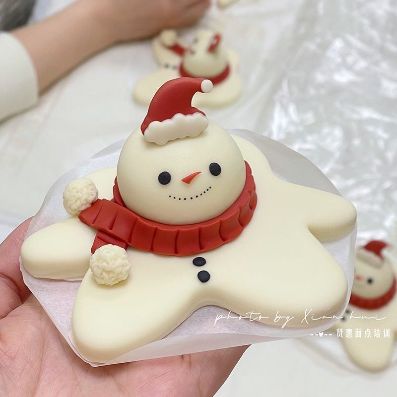 Christmas Cartoon Snowman Steamed Bread Mold Pasta Pattern Shape ...