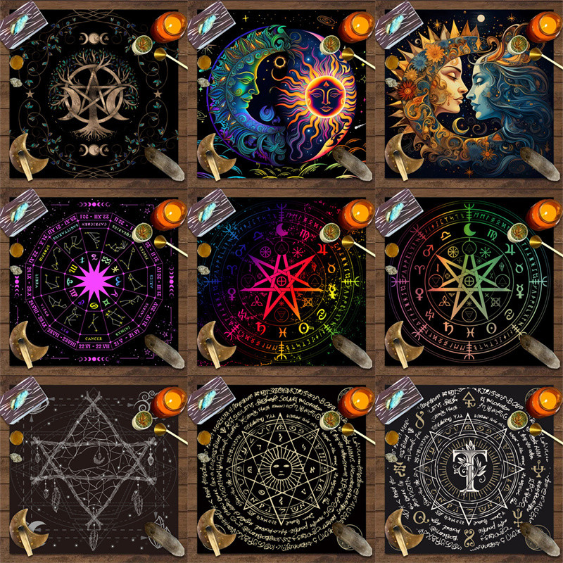 Square Shape Pendulum Divination Altar Tablecloth Board Game Tarot Pad ...