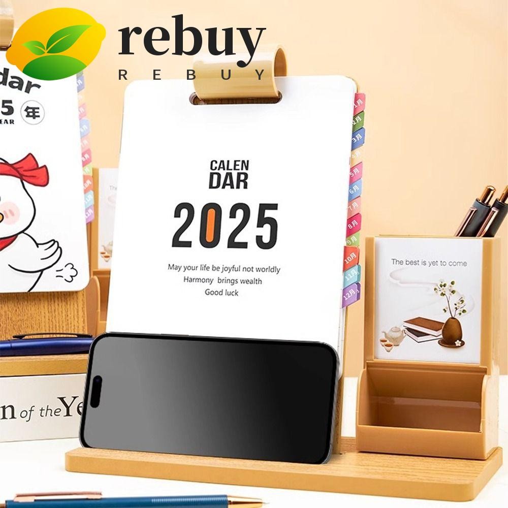 REBUY 2025 Desk Calendar, Creative Simple Small Desk Calendar, Daily ...