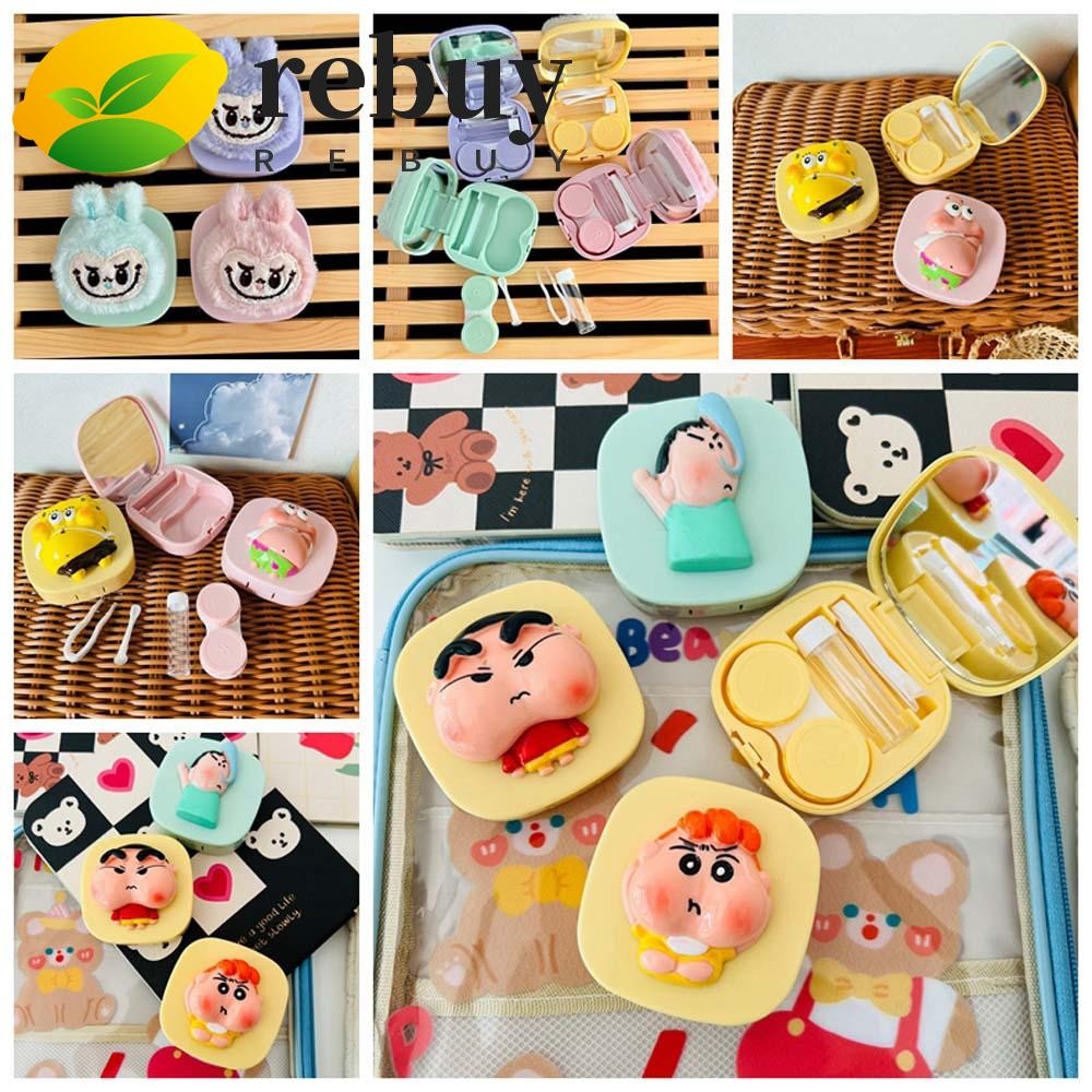 REBUY Cartoon Contact Lens Box, Plush Labubu Doll Crayon Shin-chan ...