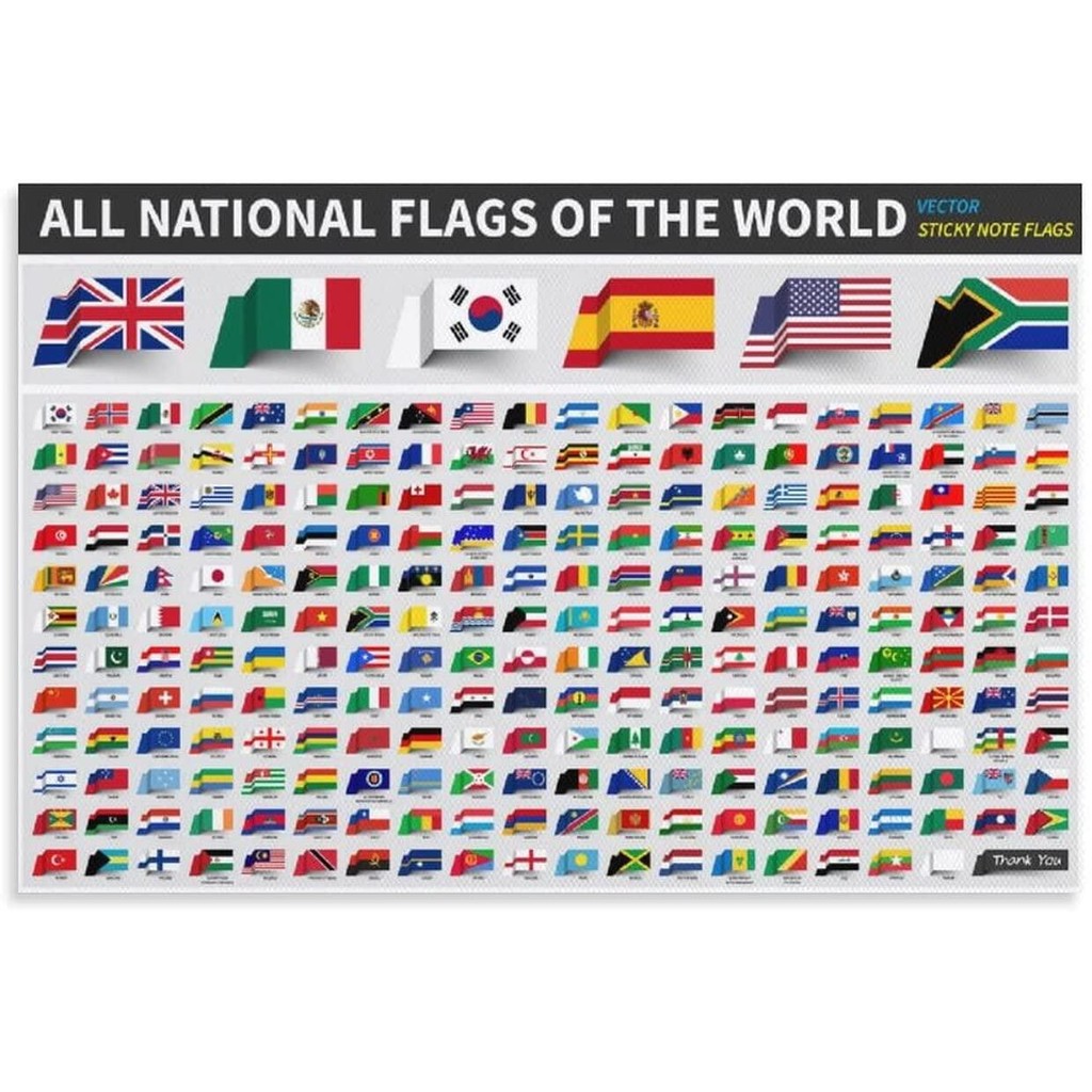 Flags of All Countries in The World (8) Canvas Art Poster and Wall Art ...