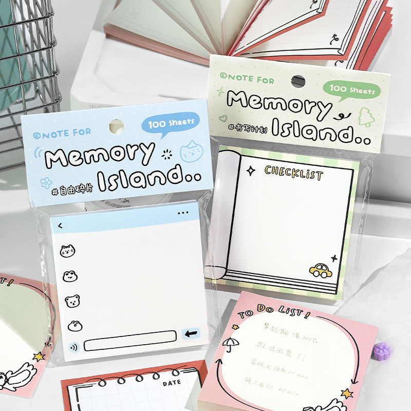 Cdaily|100 Sheets Memory Island Simple Notepad Student Message Note ...