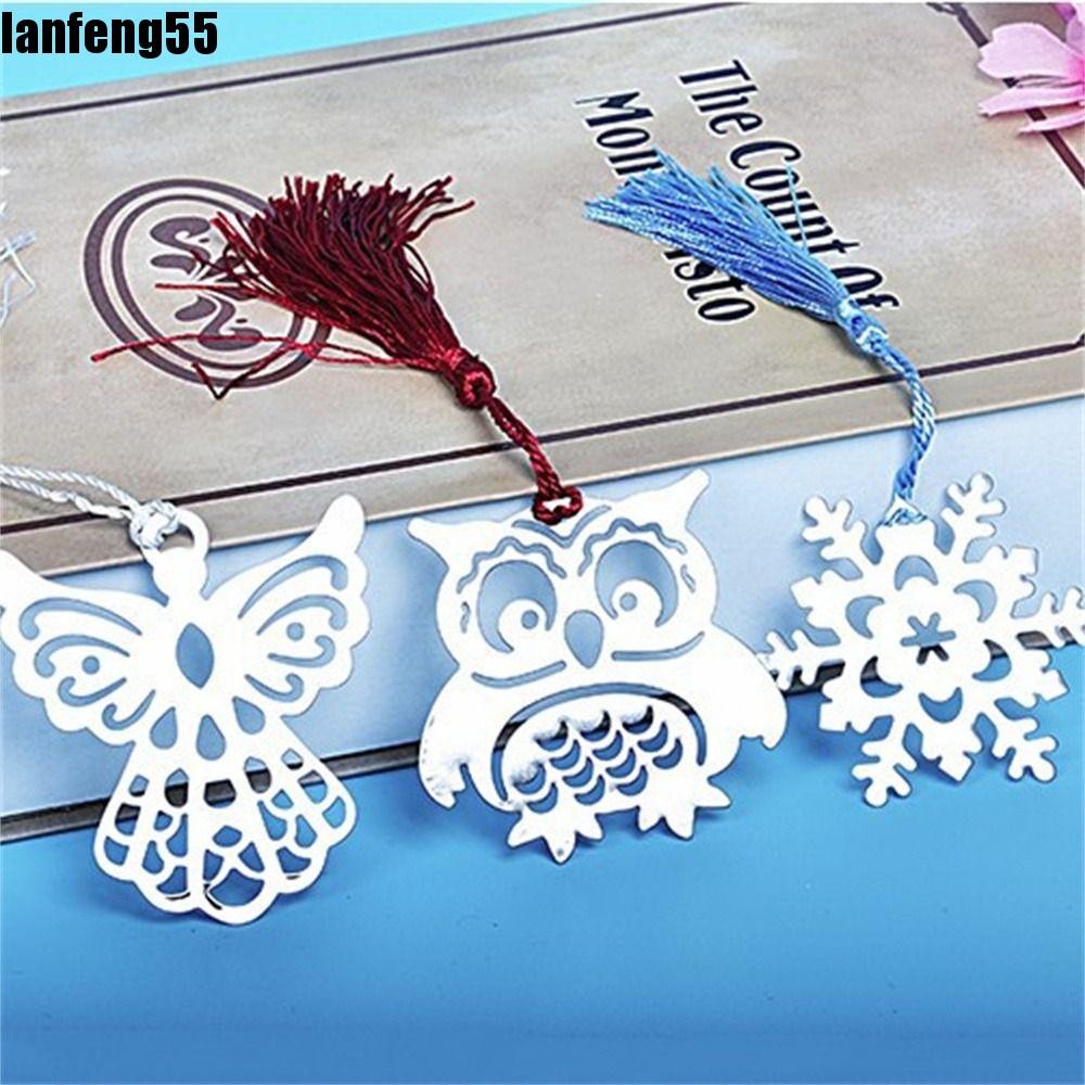 LANFENG Book Marker, Love Heart Snowfake Owl Book Markers, Novelty Hollow Music Note With ...