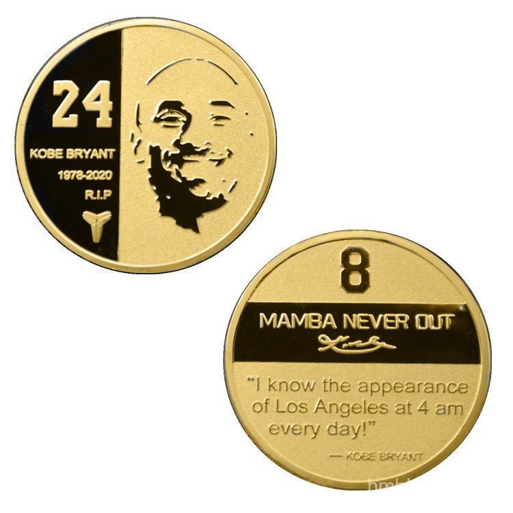 Hall of Fame NBA Star Kobe Coin Commemorative Badge Mamba Spirit Logo ...
