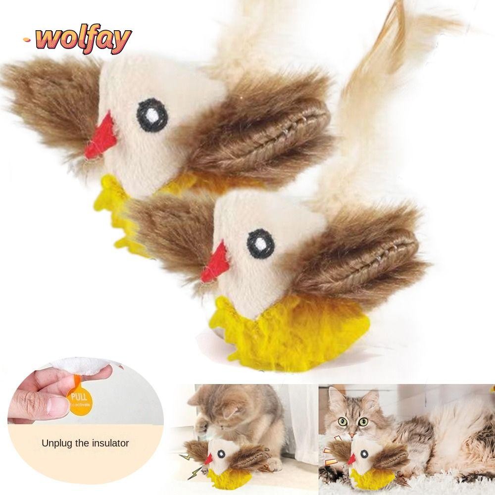 WOLFAY Interactive Flying Bird Cat Toys, Automatic Kitten Chase Wings ...