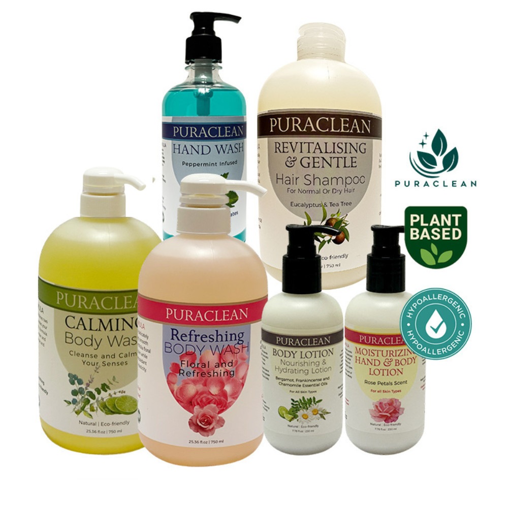 Puraclean Body Wash 750ml / Hair Shampoo 750ml / Hand & Body Lotion ...