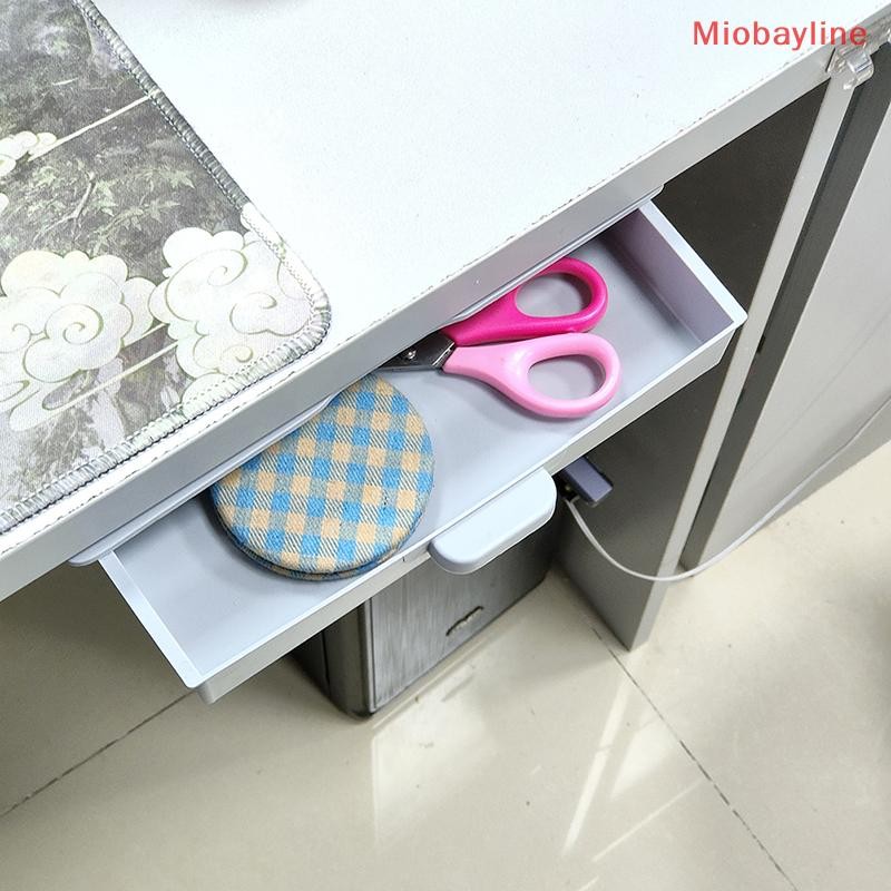 {Miobayline} Under Desk Storage Box Invisible Drawer Desk Bottom Paste ...