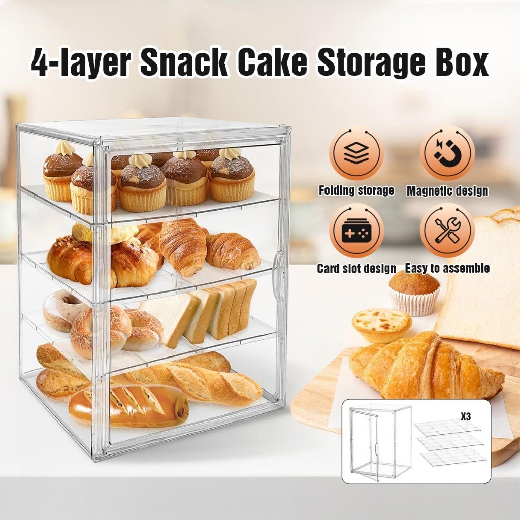 Transparent Acrylic Dessert Display Storage Box Multi-compartment with ...