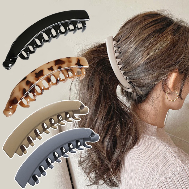 Creative Crescent-shaped Banana Hair Clips Frosted Leopard Print ...