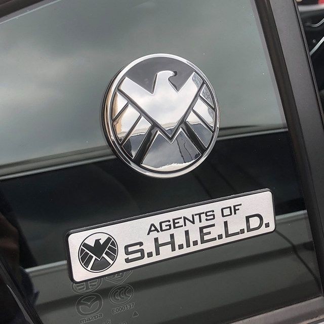 [Strong Metal Texture] Avengers S.H.I.E.L.D. Car Logo Captain America ...