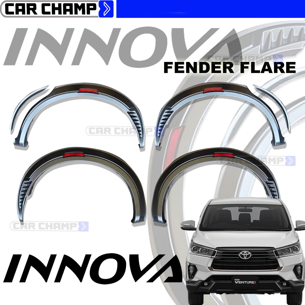 Toyota Innova 2016 to 2025 OEM Fender Flare SLIM TYPE with Reflector ...